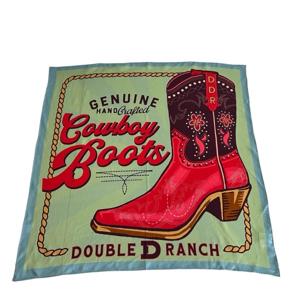 Double D Ranch | Accessories | Double D Ranch Square Silk Scarf Cowboy ...